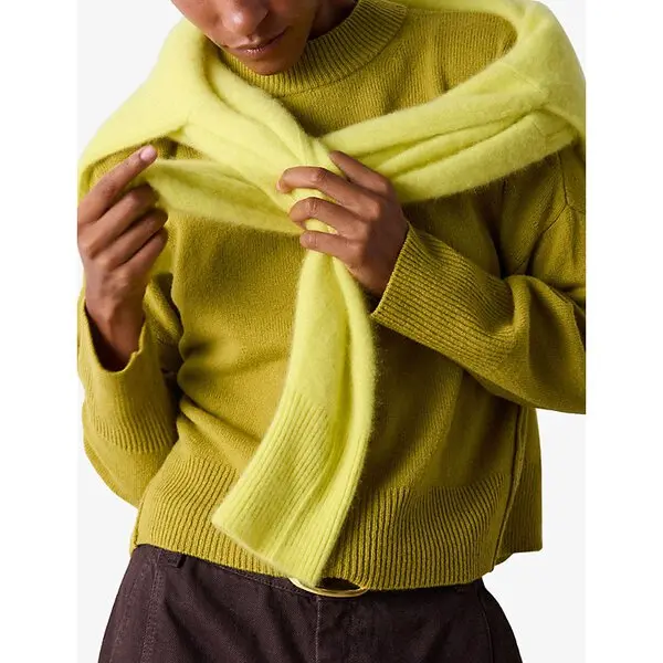 Whistles Crewneck Seam-detail Wool Jumper