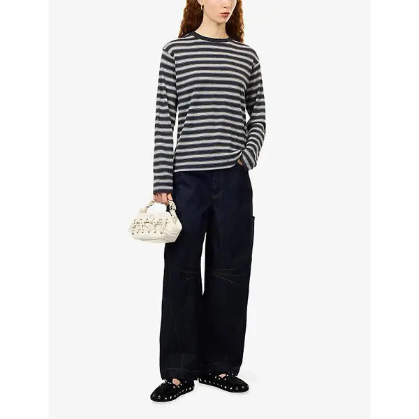 DAMSON MADDER Lilah Striped Cotton-blend T-shirt