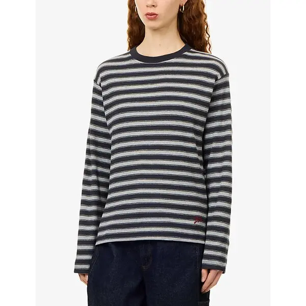 DAMSON MADDER Lilah Striped Cotton-blend T-shirt