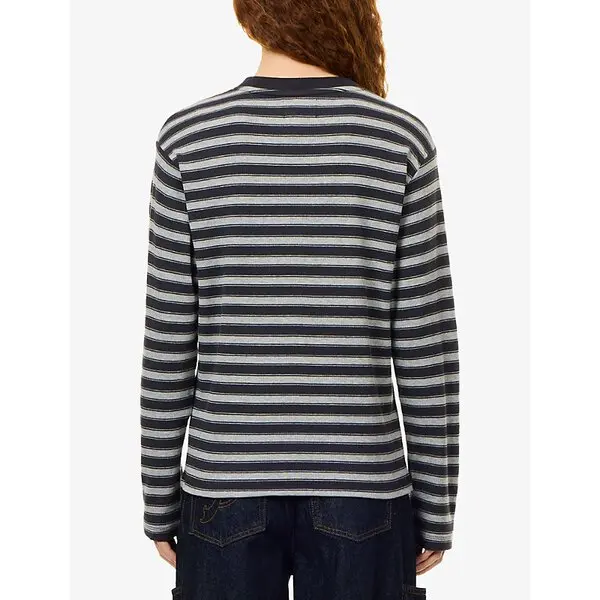 DAMSON MADDER Lilah Striped Cotton-blend T-shirt