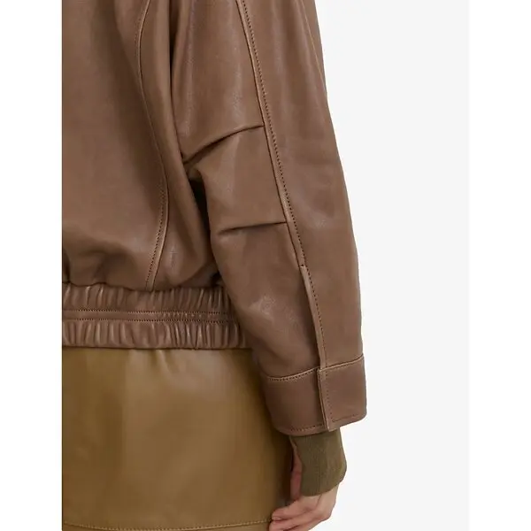 REISS Maeve Relaxed-fit Leather Jacket