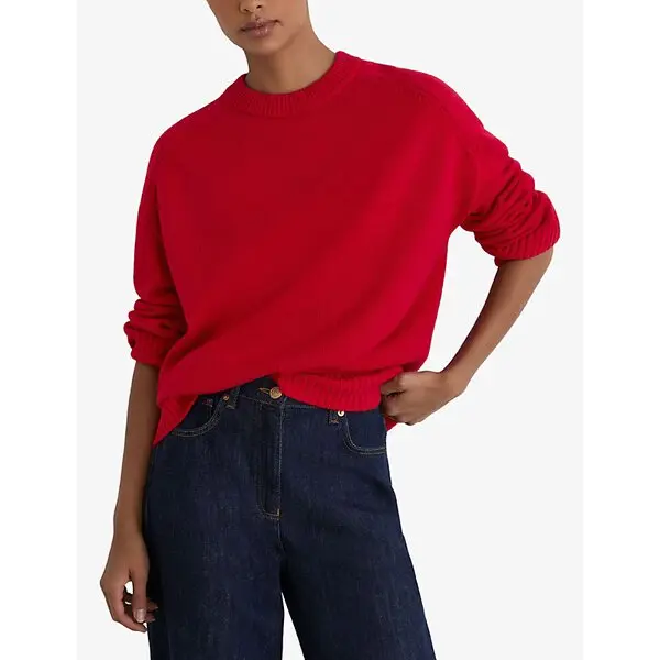 REISS Riley Long-sleeve Wool And Cashmere Jumper - Red