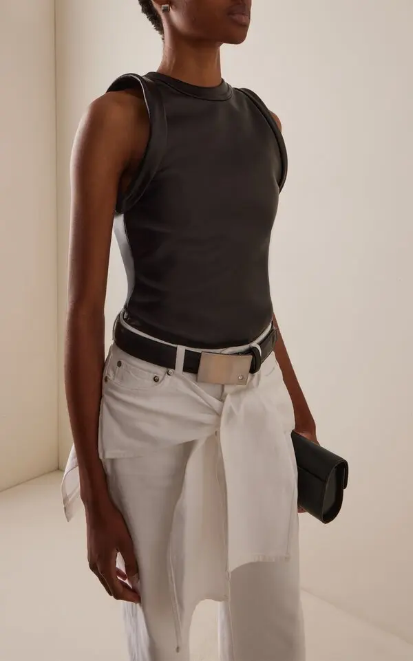 Brandon Maxwell The Kit Leather Tank Top