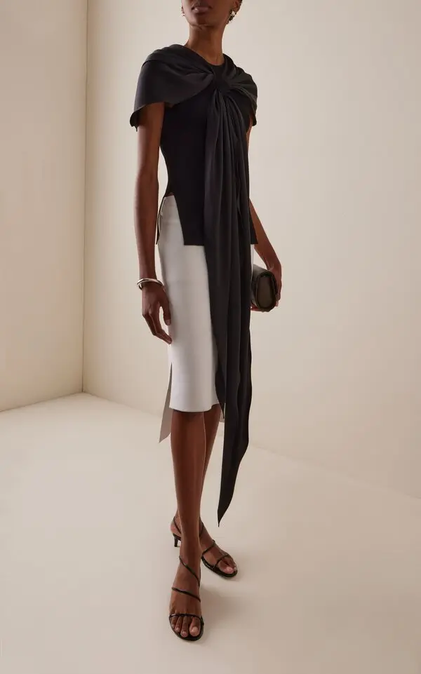 Brandon Maxwell The Lena Scarf-detailed Knit Tank Top