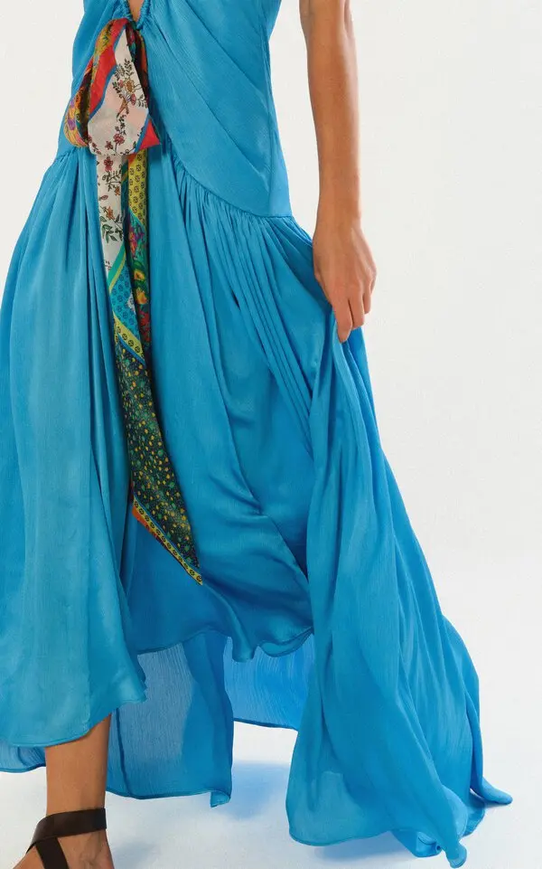 SIEDRES Liessa Draped Halter Maxi Dress