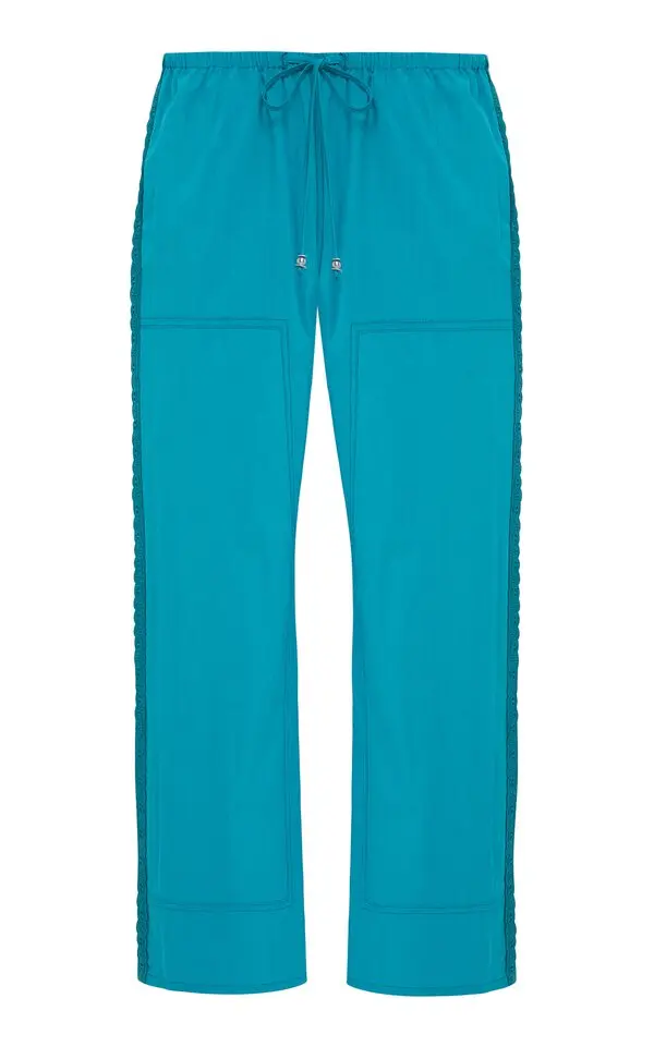 SIEDRES Terry Cotton-blend Cropped Pants - Turquoise