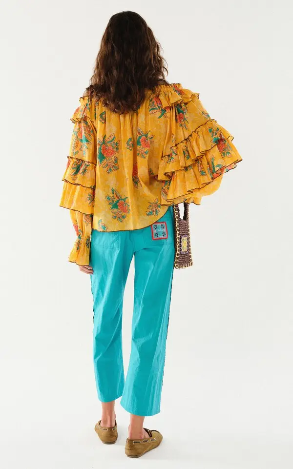 SIEDRES Terry Cotton-blend Cropped Pants - Turquoise