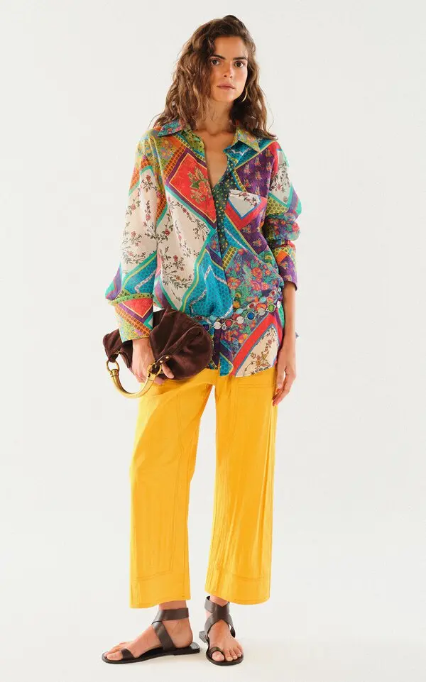 SIEDRES Lou Patchwork-print Shirt
