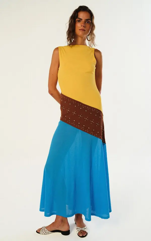 SIEDRES Fens Color-block Midi Dress