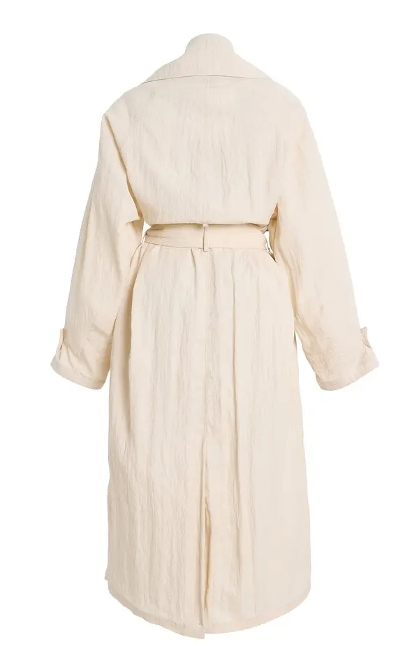 Brandon Maxwell The Tillman Linen-blend Trench Coat - Off-white
