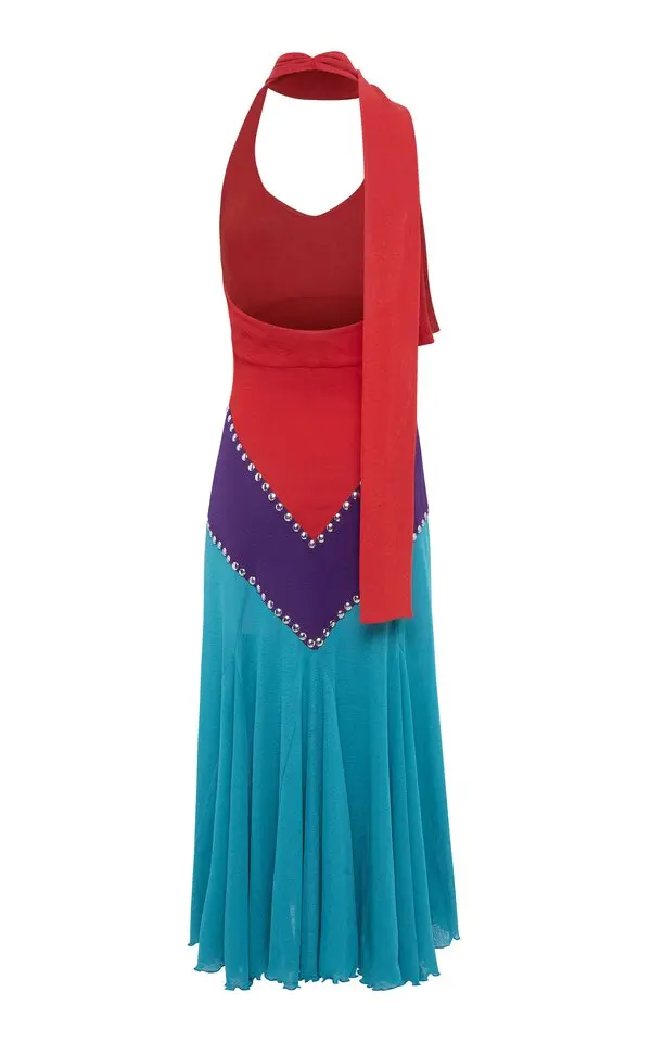 SIEDRES Raye Color-block Midi Dress