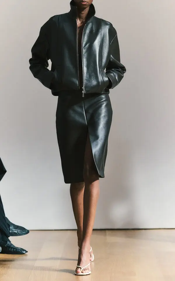 Brandon Maxwell The Alessia Leather Crop Top