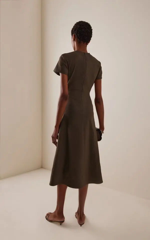 Brandon Maxwell The Ridley Linen-blend Midi Dress