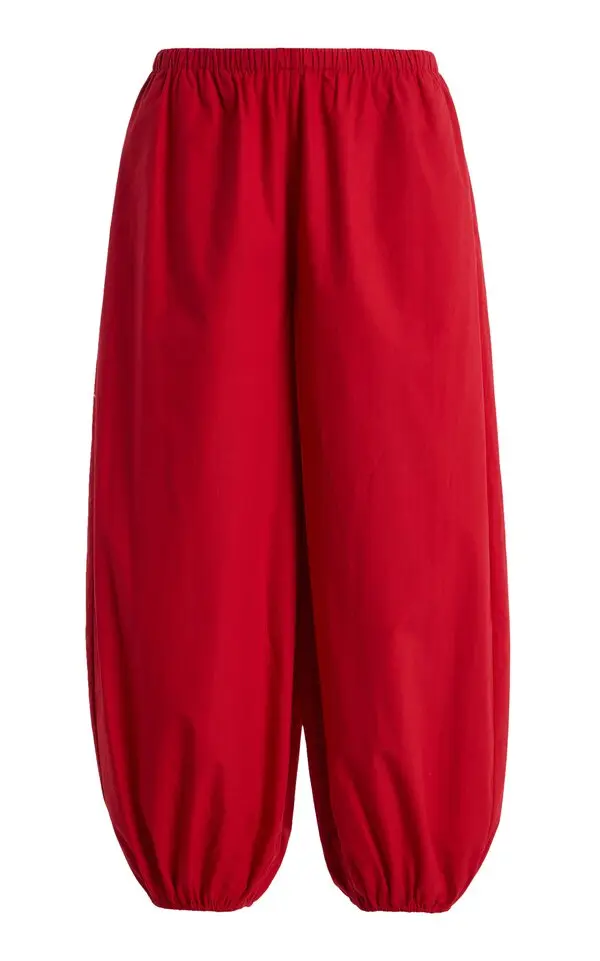 Posse Exclusive Beau Cotton Barel-leg Pants - Red