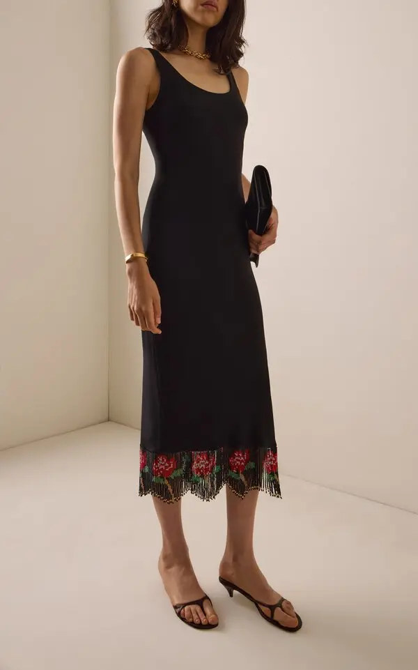 Posse Exclusive Rosanna Embellished Crepe Maxi Dress