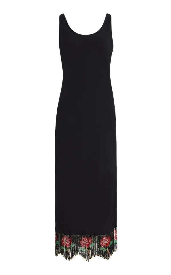 Posse Exclusive Rosanna Embellished Crepe Maxi Dress - Black