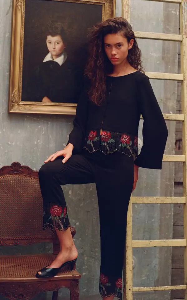 Posse Exclusive Rosanna Embellished Crepe Pants