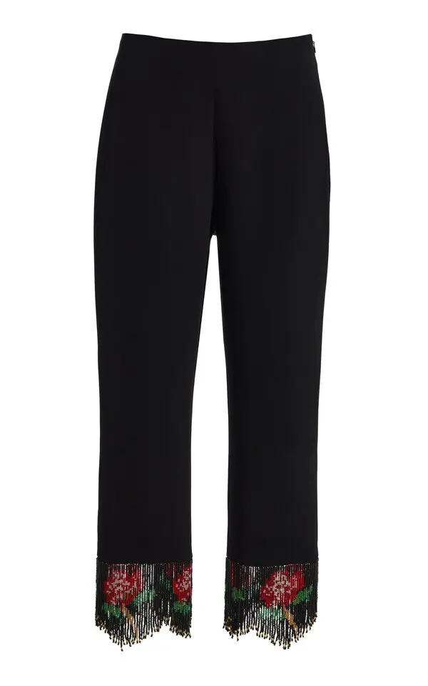 Posse Exclusive Rosanna Embellished Crepe Pants - Black