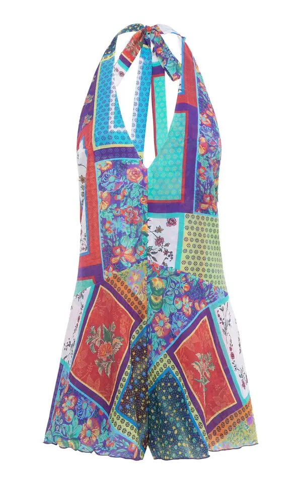 SIEDRES Suliens Patchwork-print Playsuit