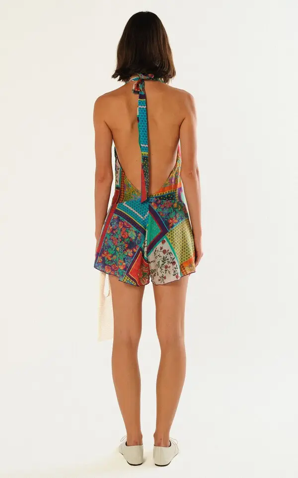 SIEDRES Suliens Patchwork-print Playsuit