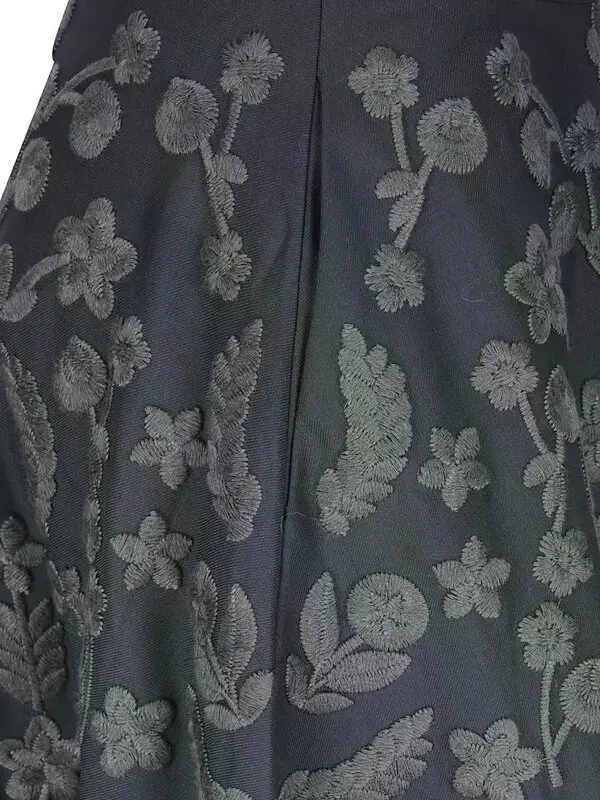Antik Batik Bertille Floral-embroidered Flared Midi Skirt - Black