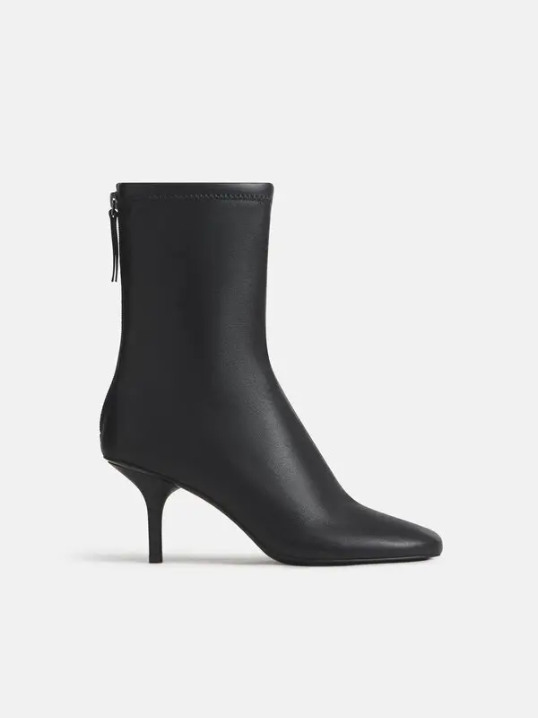 REFORMATION Aveline High Ankle Boot Stretch Leather - Black