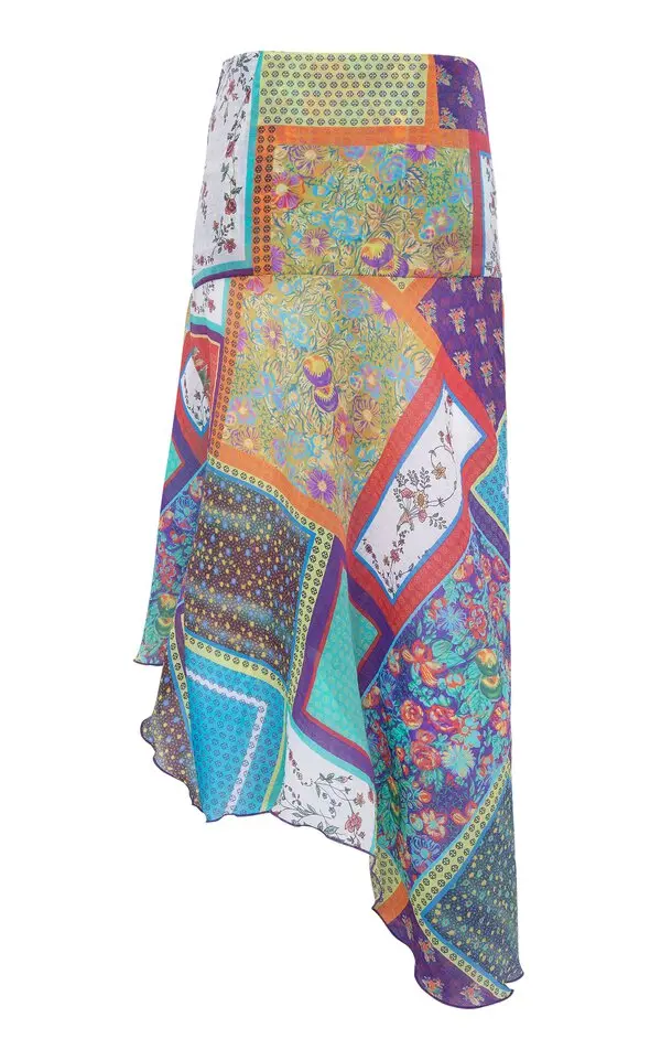 SIEDRES Lumier Patchwork-print Maxi Skirt