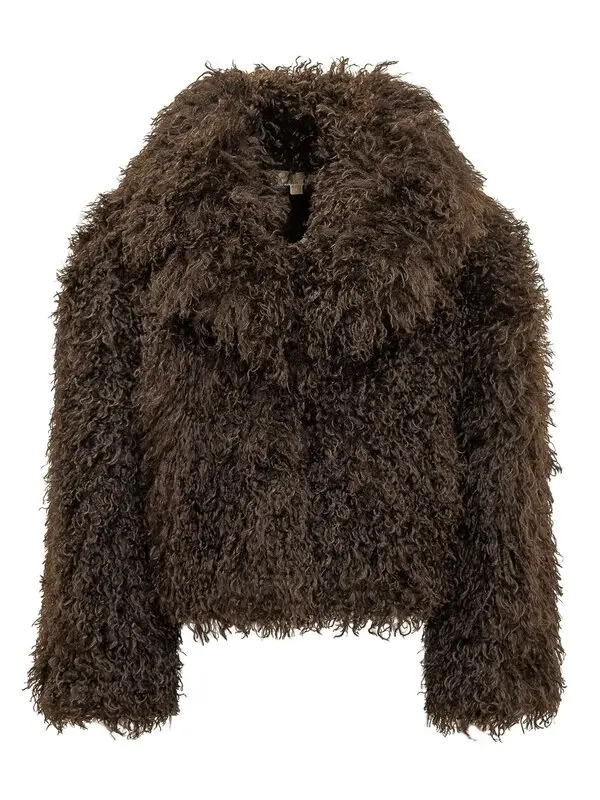 Michael Kors Cropped Faux Fur Peacoat