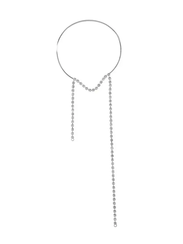 MAISON MARGIELA Crystal Drape Choker Necklace - Silver