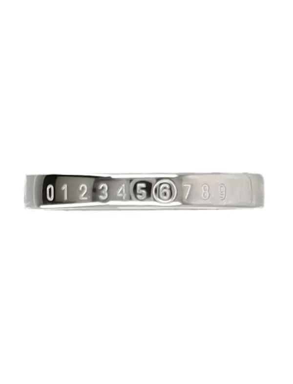 MAISON MARGIELA Numeric Logo Brass Band Ring - Argento