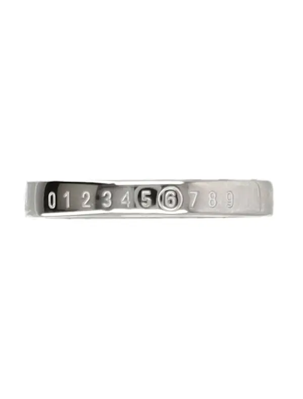 MAISON MARGIELA Numeric Logo Brass Band Ring - Argento