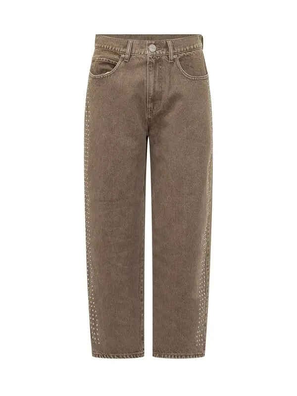 Pinko Estelle Egg Studded Trousers - Beige Macrocistide