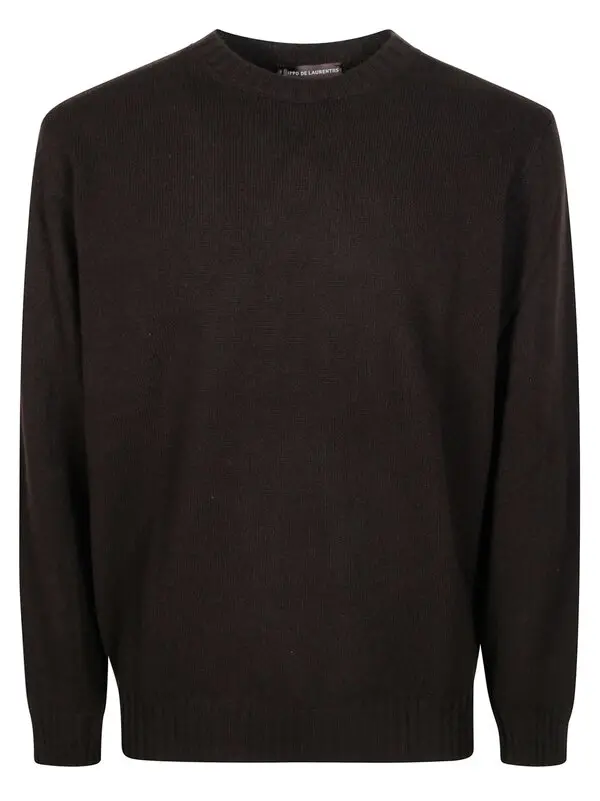 FILIPPO DE LAURENTIIS Gc Wool Cashmere 90/10 Fine Gauge Cardigan Sweater - Marrone