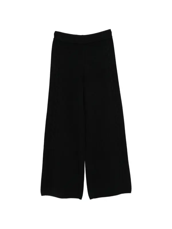 LISA YANG Wide-leg Cashmere Pants With Elasticated Waistband - Nero