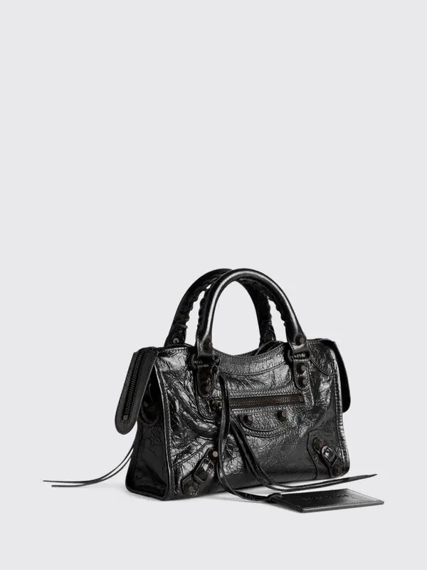 Balenciaga Le City Small Arena Lambskin Handbag With Studs