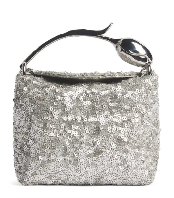 Erdem Mini Sequin-embellished Bloom Top-handle Bag