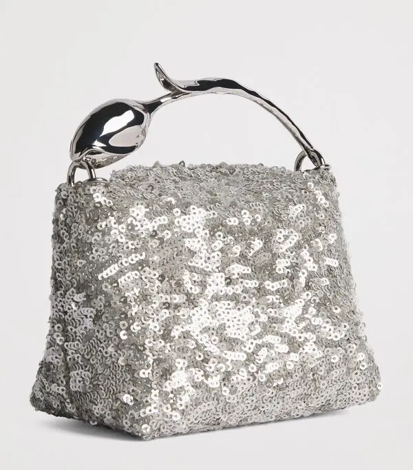 Erdem Mini Sequin-embellished Bloom Top-handle Bag