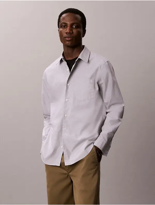 Calvin Klein End-on-end Washed Classic Shirt - Grey