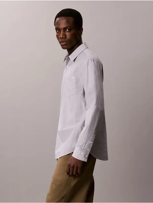 Calvin Klein End-on-end Washed Classic Shirt - Grey
