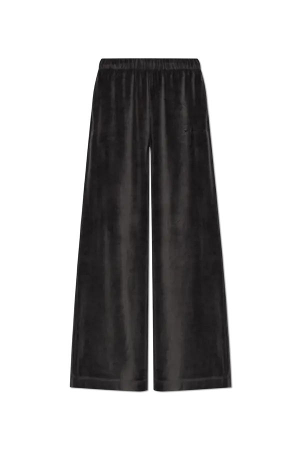 EA7 Velvet Track Pants With Logo - Grey