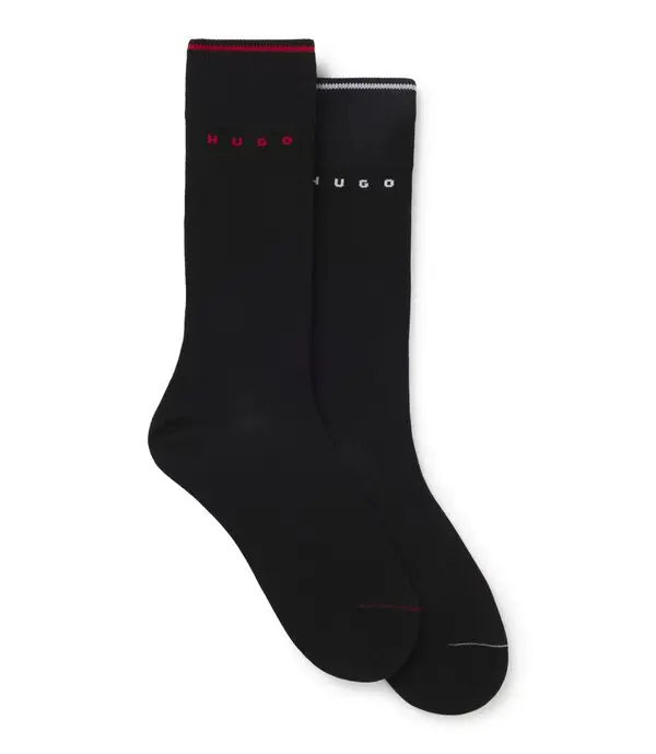Hugo Two-pack Of Ribbed Cotton-blend Socks