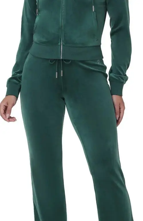 Juicy Couture Luxe Velour Rhinestone Zip Hoodie, - Junebug