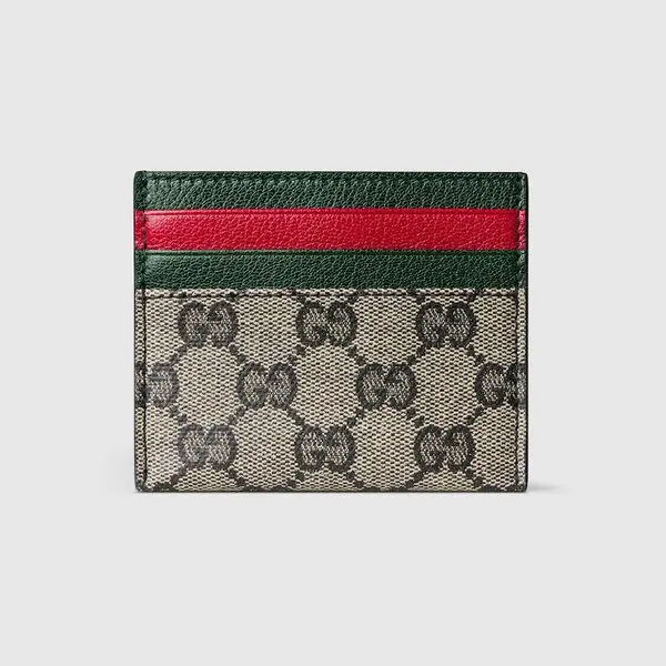 Gucci Card Case With Web Card Slots Original Gg Fabric