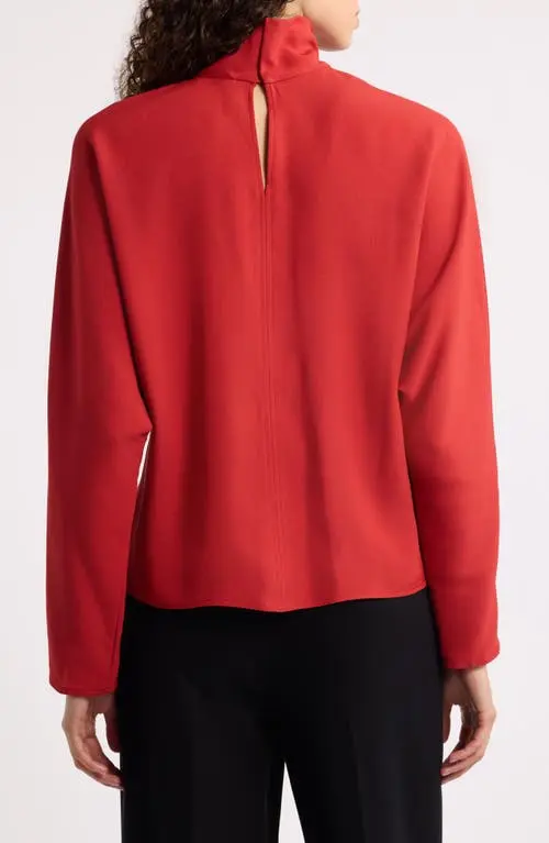 Mango Fresa Mock Neck Top - Red