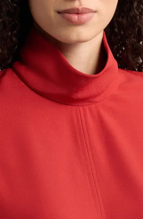 Mango Fresa Mock Neck Top - Red