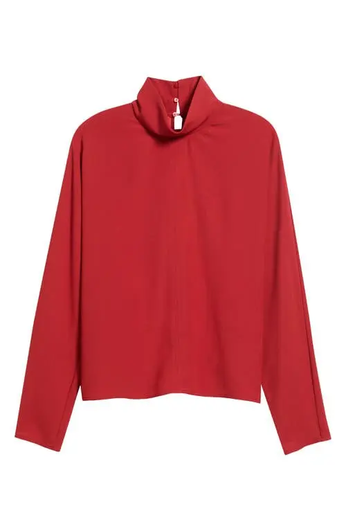 Mango Fresa Mock Neck Top - Red