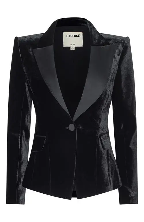 L'Agence Philippa Velvet Tuxedo Blazer