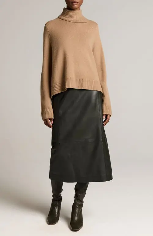 Vince Swing Turtleneck Slit Wool & Cashmere Sweater