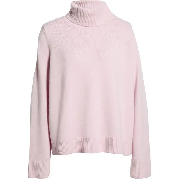 Vince Swing Turtleneck Slit Wool & Cashmere Sweater - Iris Quartz