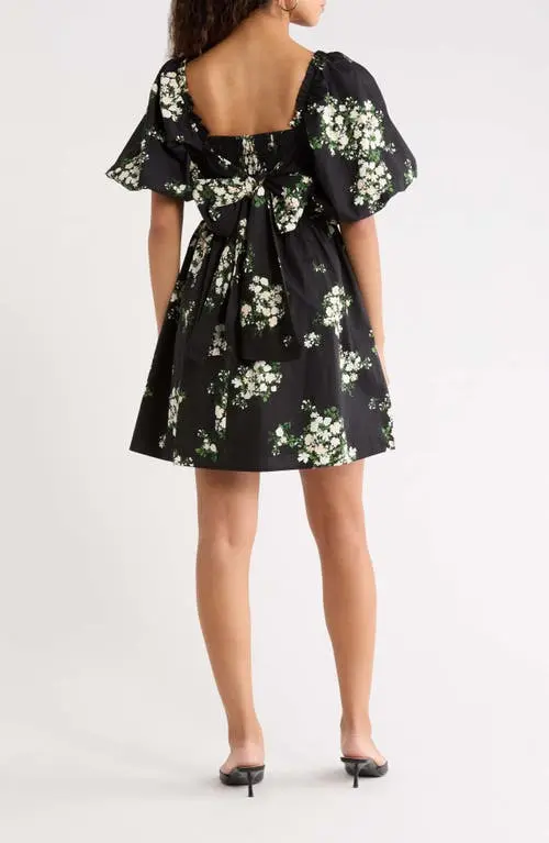 SUGARLIPS Emery Floral Print Puff Sleeve Dress